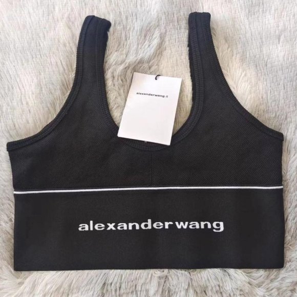 Alexander Wang | Tops | Alexander Wang Black Fitted Sleeveless Crop Top ...